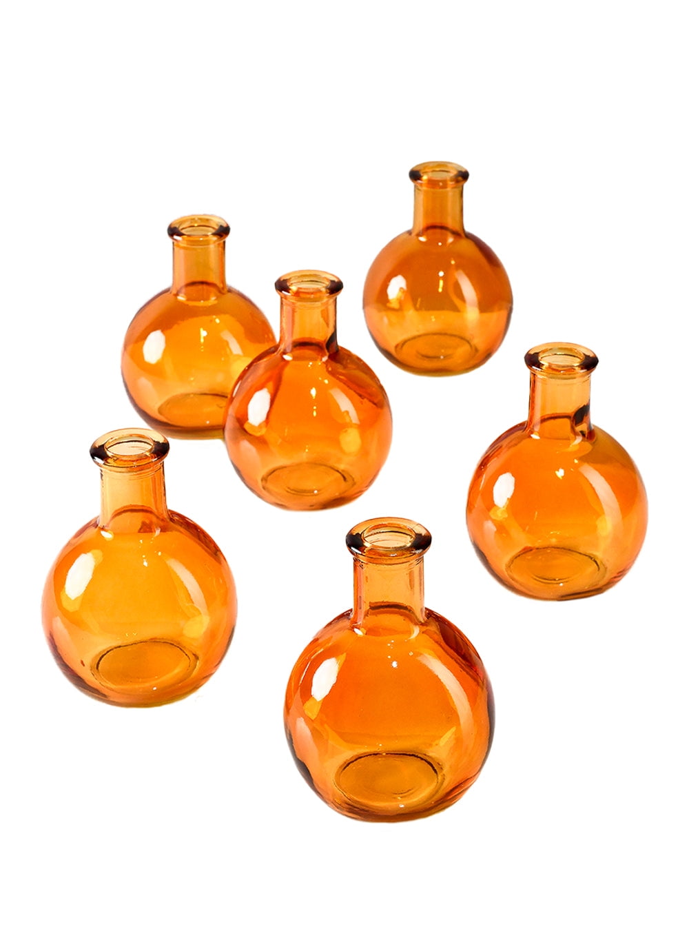 Serene Spaces Living Small Amber Glass Ball Bud Vase - for Weddings ...
