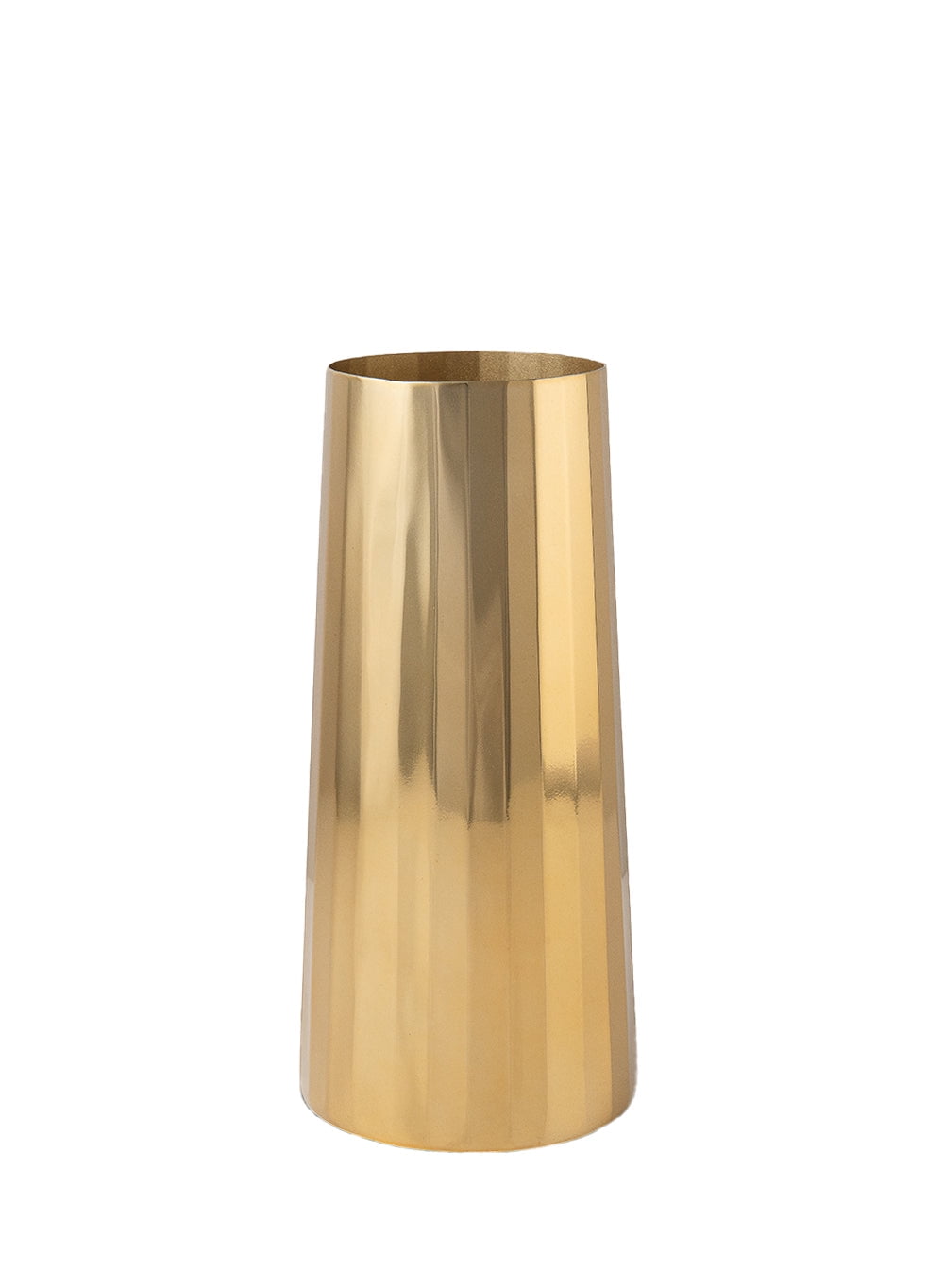 Serene Spaces Living Metallic Gold Cylinder Vase, Tall Tabletop ...