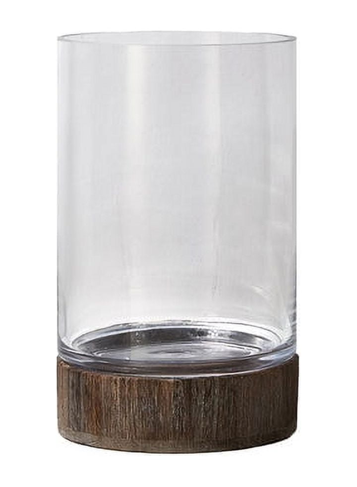 Serene Spaces Living Tall Glass Vase with Wood Base - Walmart.com