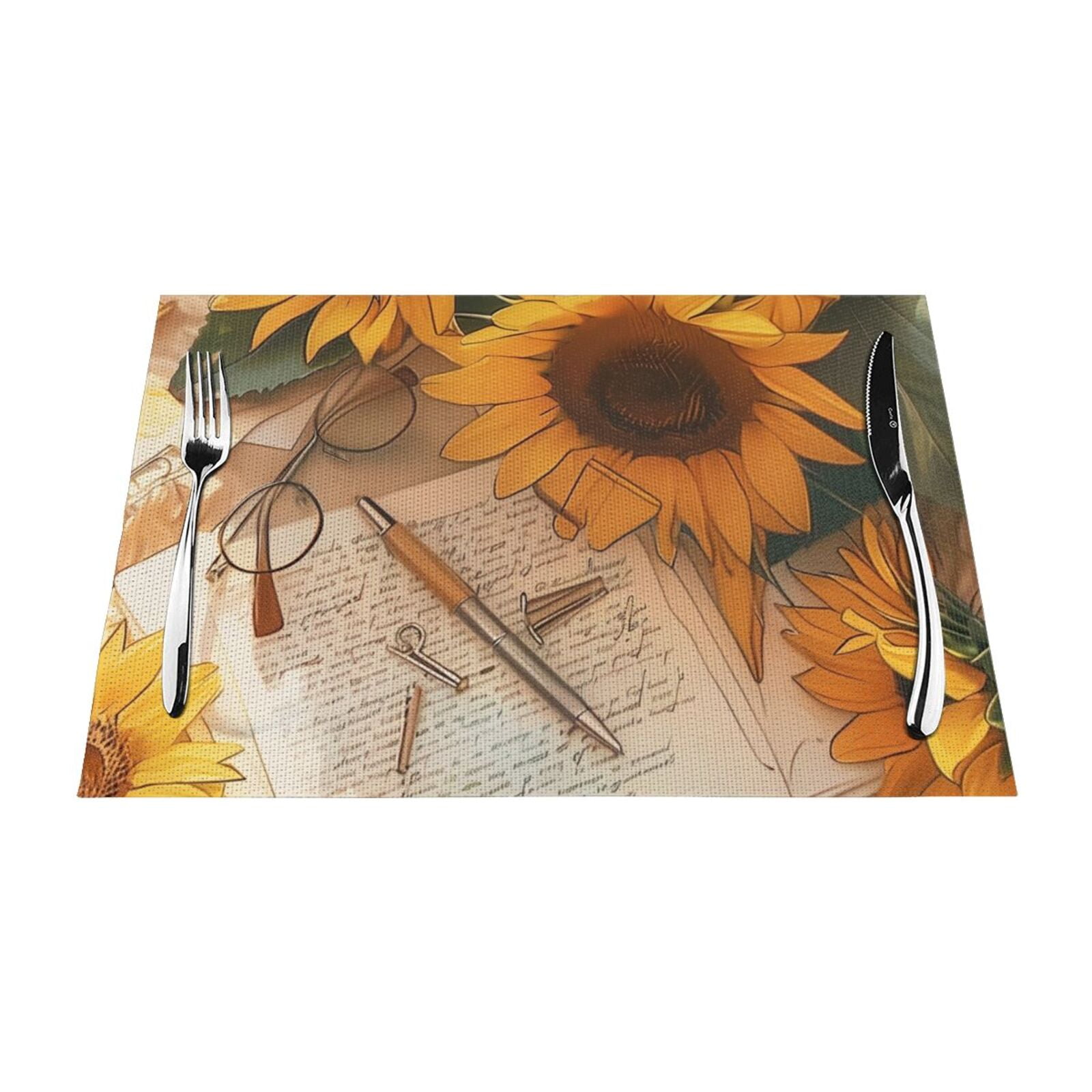 Serene Stationery Scene Table mat can be wiped, dinner mat set, felt ...