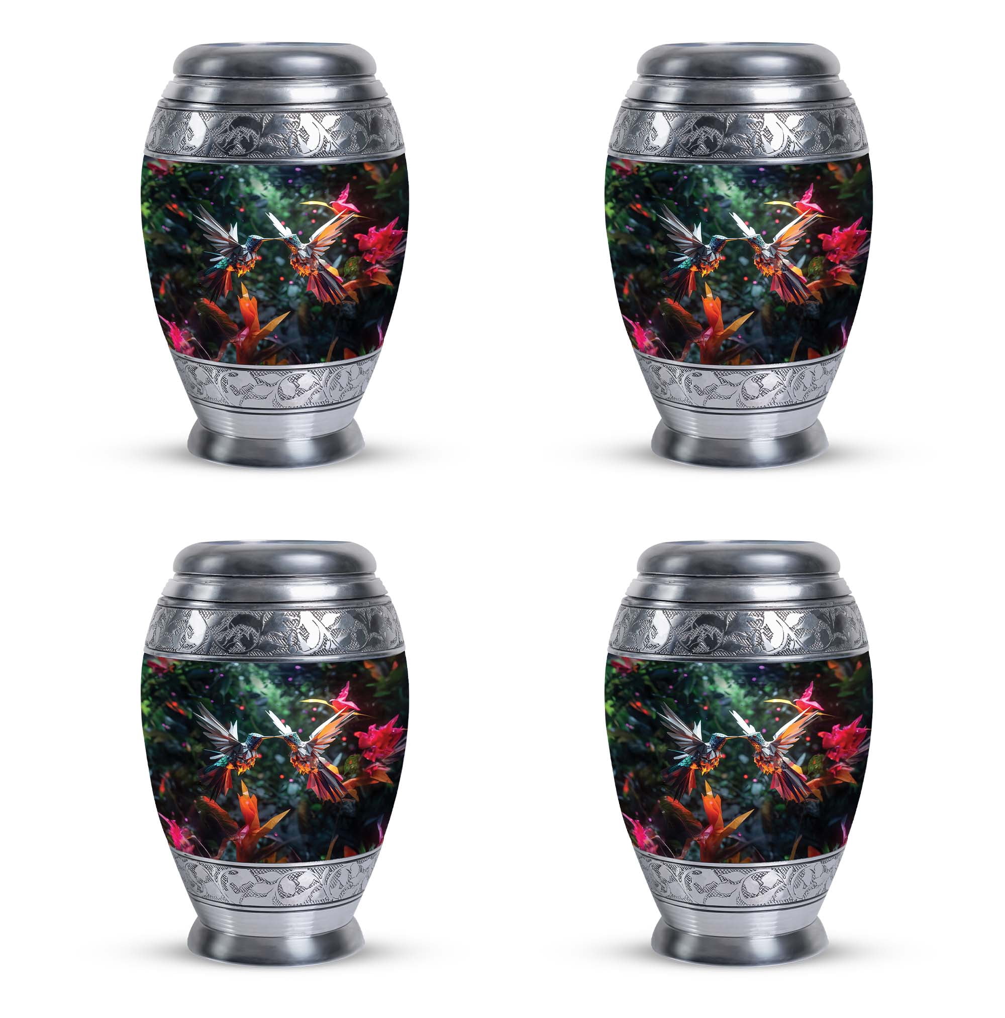 Serene Sunset At A Tropical Beach - Set Of 4 - 3 Inch Urn, Drop ...