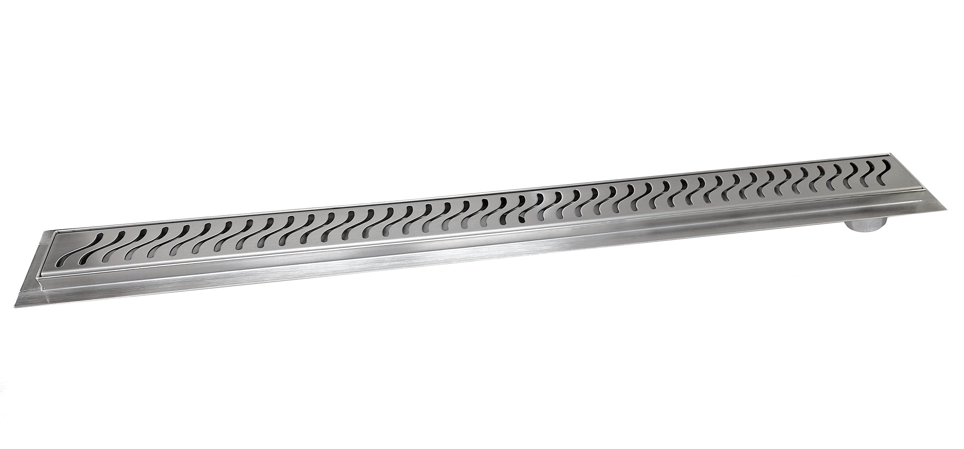 SereneDrains 304 Side Outlet Linear Offset Shower Drain Brushed Nickel ...