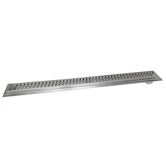 SereneDrains 304 Side Outlet Linear Offset Shower Drain Brushed Nickel ...