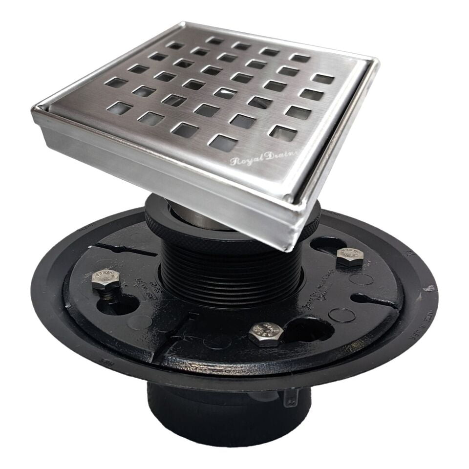 SereneDrains 304 Stainless Steel 4 Inch Brushed Nickel Square Shower ...