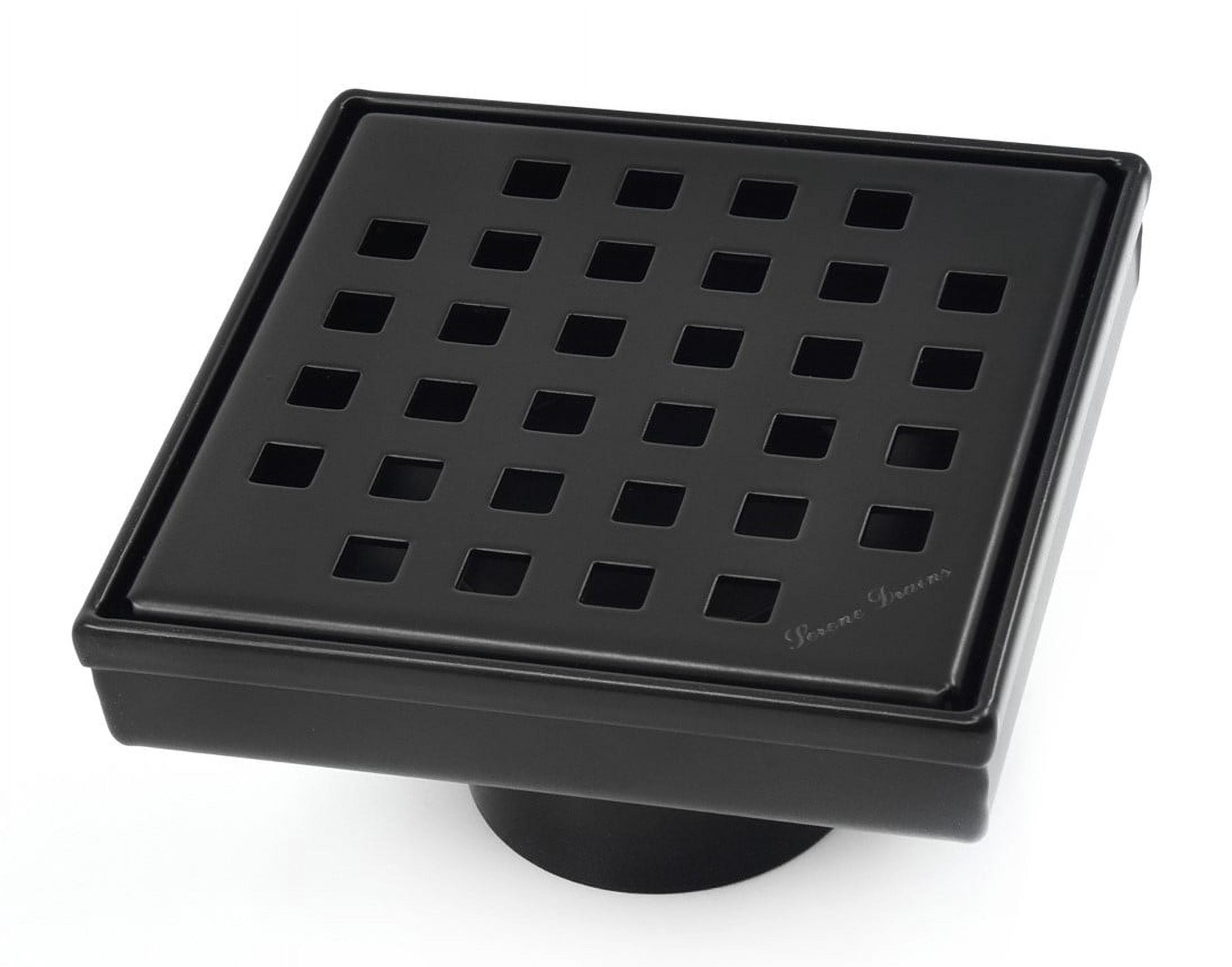 SereneDrains 304 Stainless Steel 4 Inch Square Matte Black Shower Drain ...