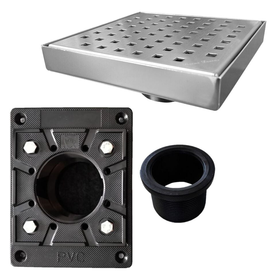 SereneDrains 304 Stainless Steel 6 Inch Brushed Nickel Square Shower ...