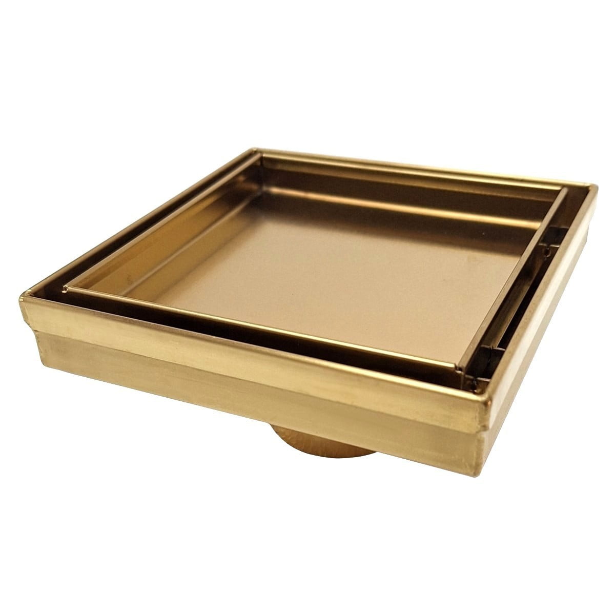 SereneDrains 304 Stainless Steel Tile in Square Brushed Gold Shower ...