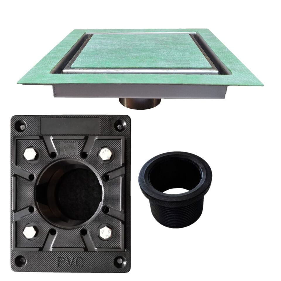 SereneDrains Kit Square Shower Drain with Base 304 Stainless Steel ...