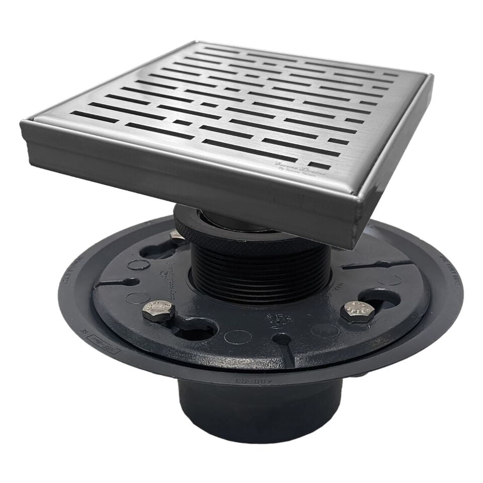 SereneDrains 304 Stainless Steel 6 Inch Brushed Nickel Square Shower ...