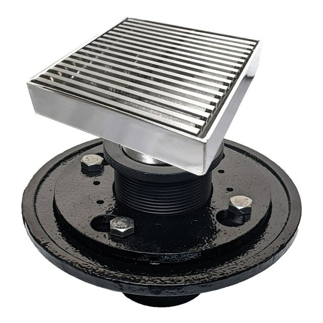 SereneDrains Square Shower Floor Drain Kit 304 Stainless Steel Linear ...