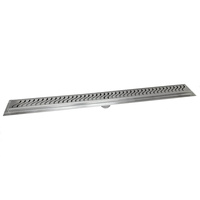 SereneDrains Linear Shower Drain Brushed 304 Stainless Steel Ocean Wave ...