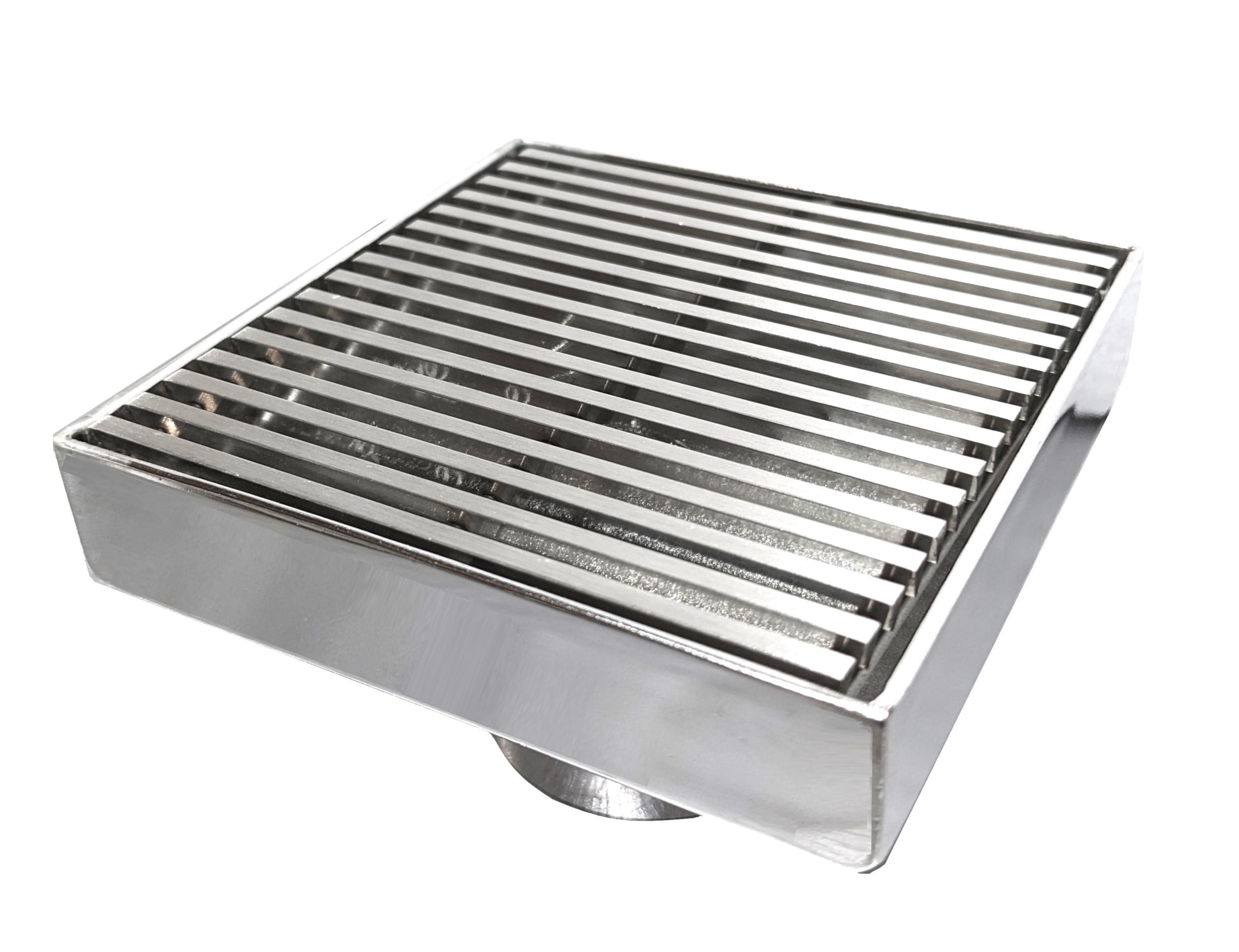 SereneDrains Square 304 Stainless Steel 4 Inch Brushed Nickel Square ...