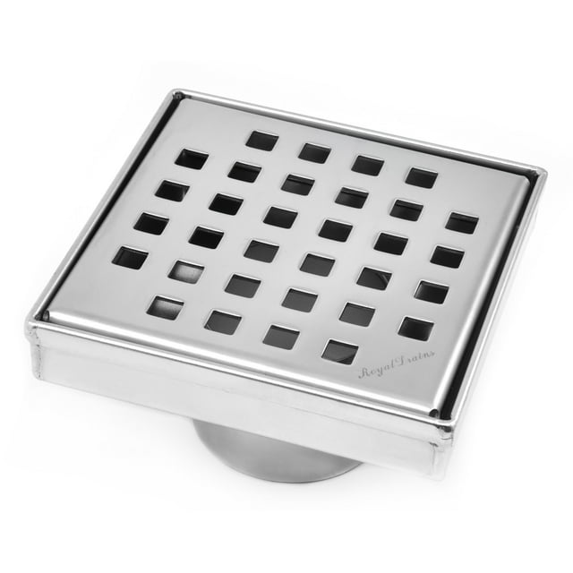 SereneDrains 304 Stainless Steel 4 Inch Square Polished Chrome Shower ...