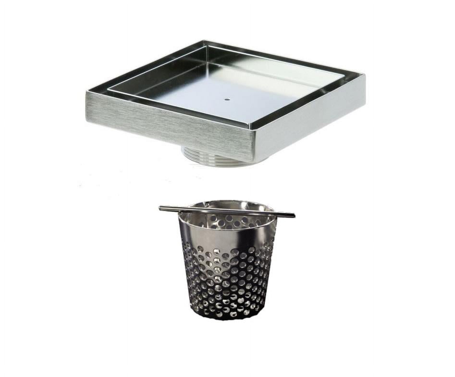 SereneDrains Tile Insert Threaded Square Shower Drain with Hair Trap ...