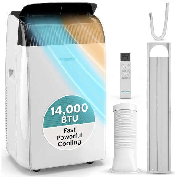 SereneLife 14,000 BTU Portable Air Conditioner with Heat – Portable AC ...