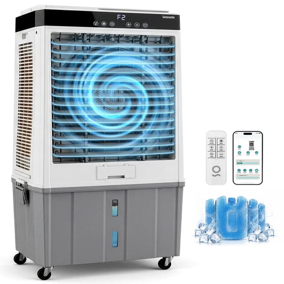 SereneLife 4000 CFM Portable Swamp Cooler – Heavy-Duty Evaporative Air ...