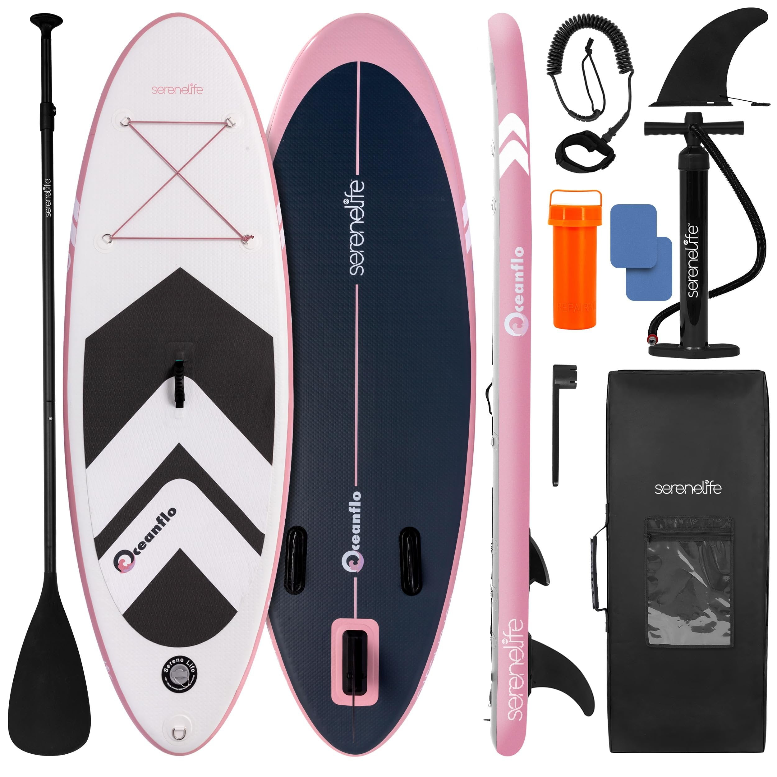 SereneLife 7'9" Kids Inflatable Stand Up Paddle Board - SUP for Youth ...