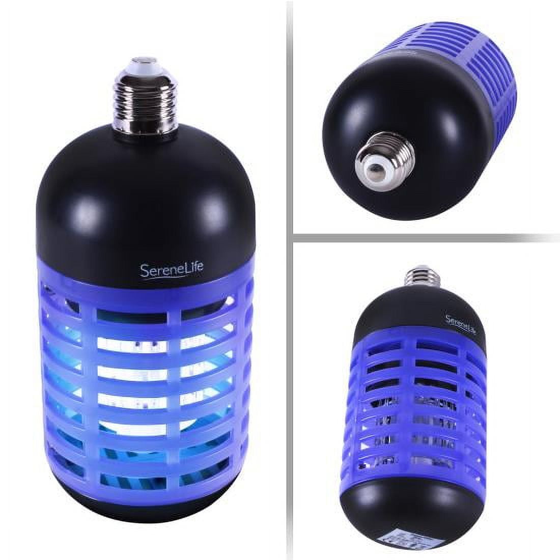 SereneLife Bug Zapper Light Bulb, Indoor Electric Screw-in Insect ...