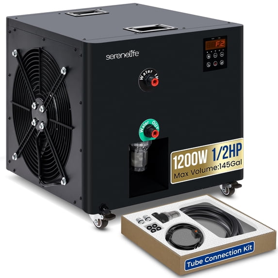 SereneLife Cold Plunge Chiller System - 1/2 HP 1200w, 132 Gal Max ...