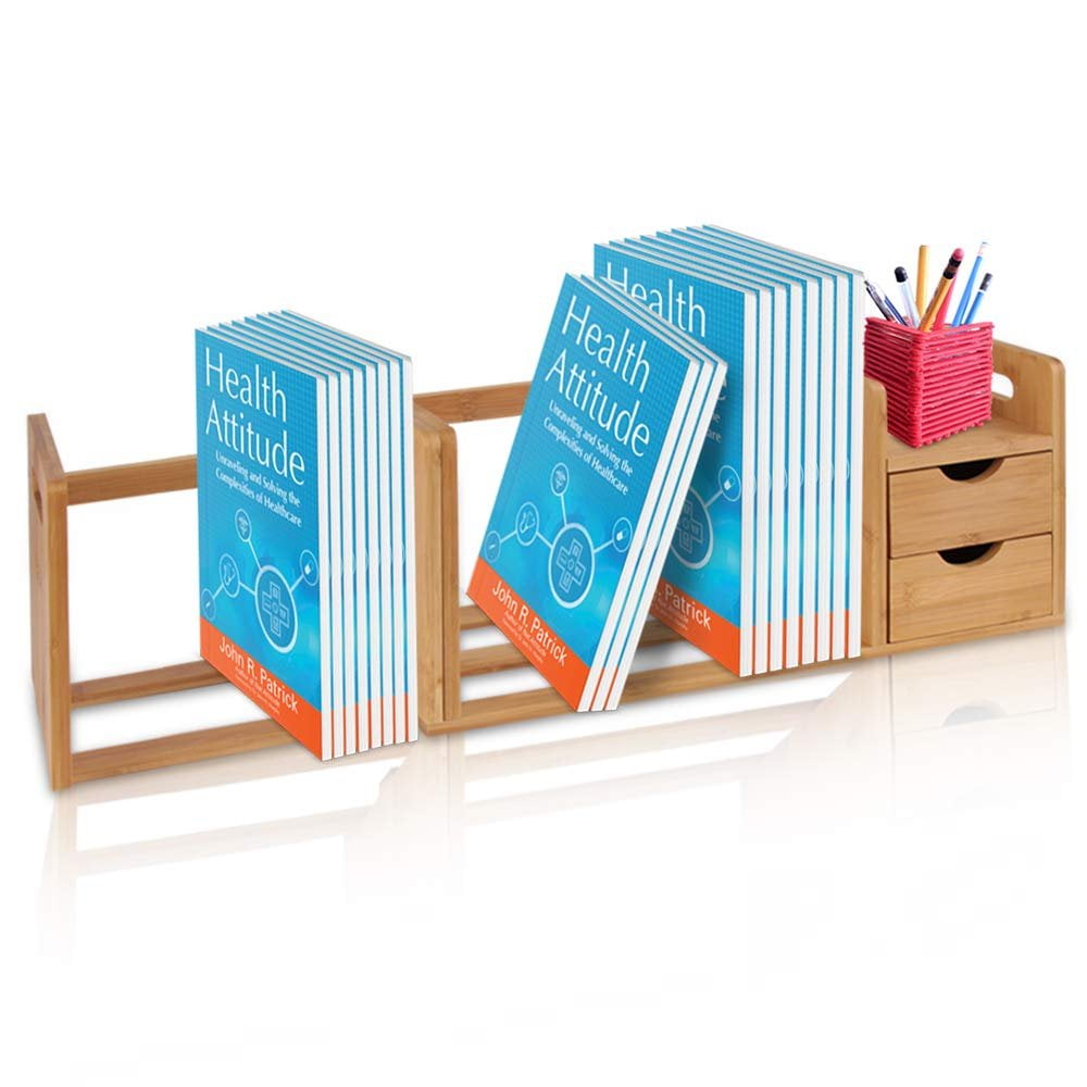 SereneLife Expandable Desk Organizer Bamboo Wood - Desktop Tabletop ...