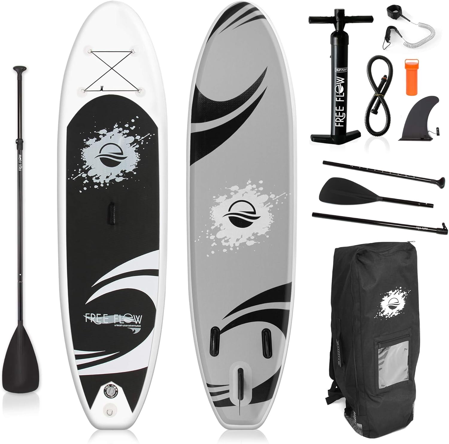SereneLife Free Flow Paddleboard SUP - Stand Up Water Paddle-Board (10 ...