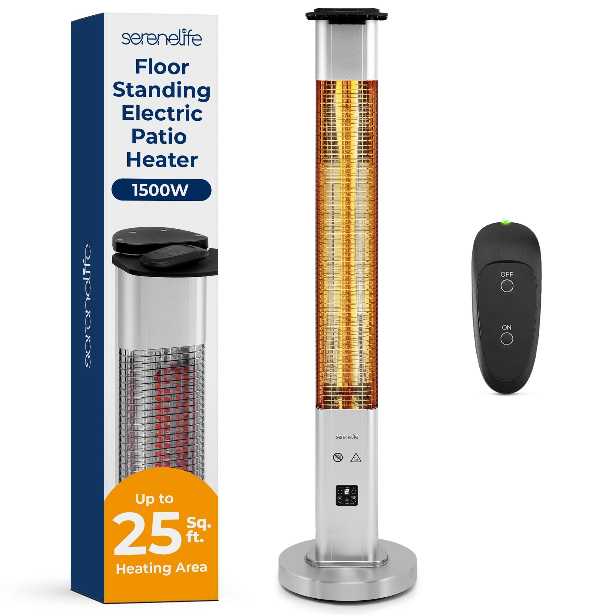 SereneLife Infrared Patio Heater, 1500W Electric Heater with Remote ...