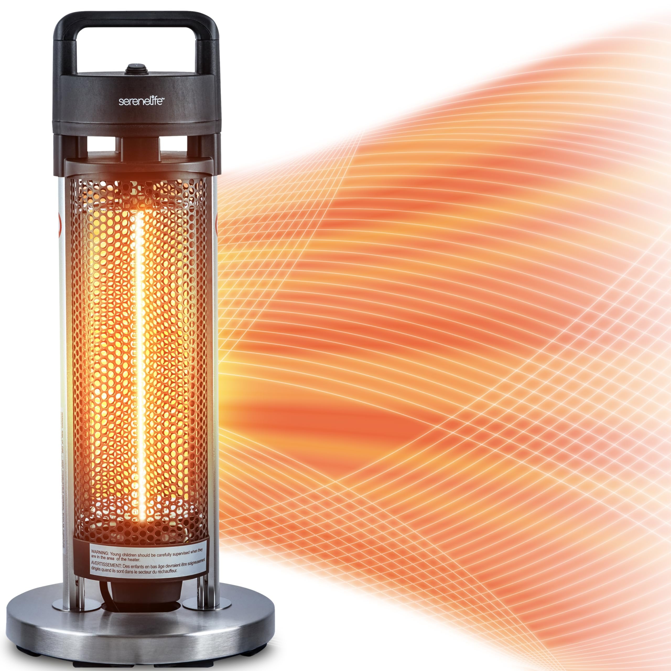 SereneLife Infrared Patio Heater, 900W Electric Heater with Remote, 360 ...