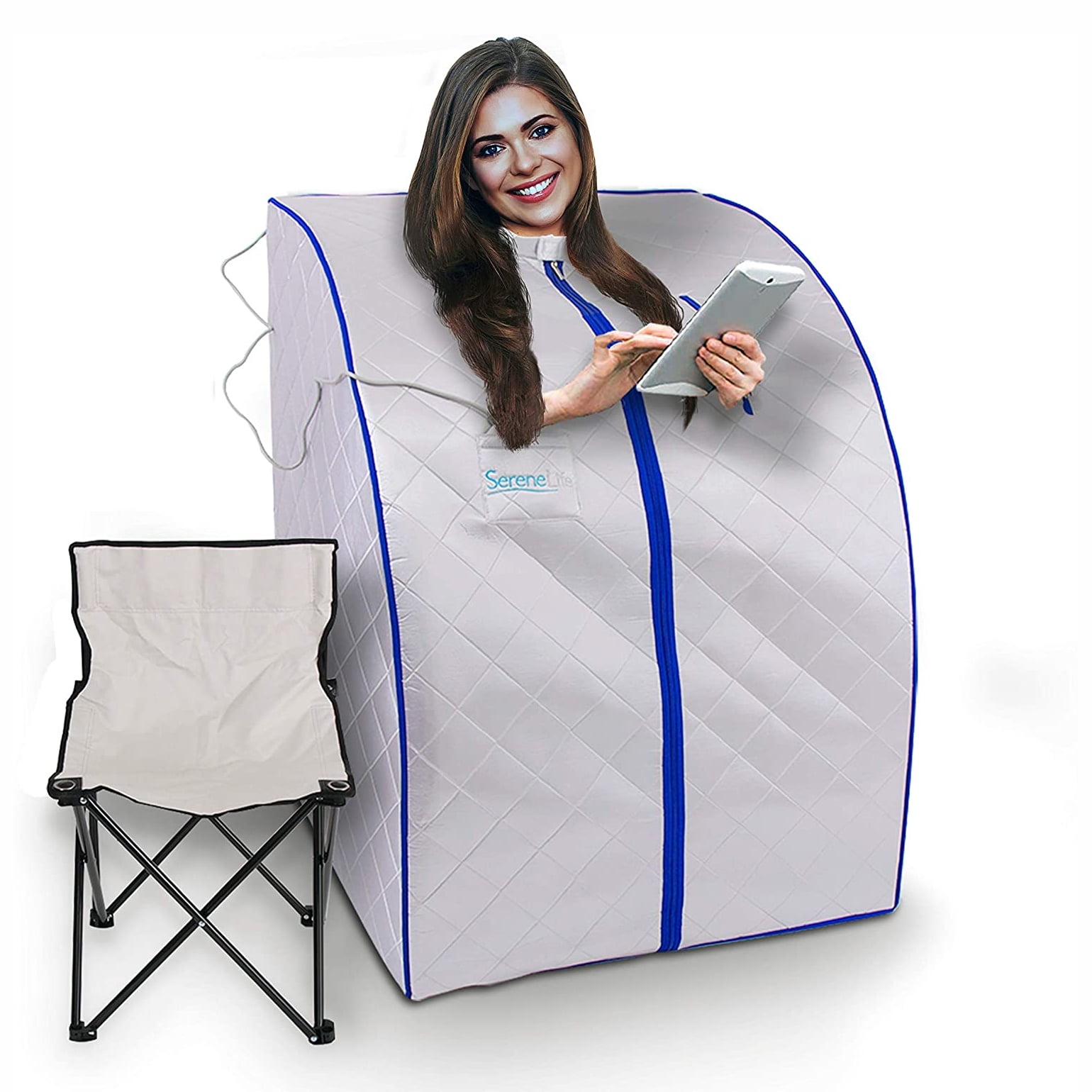 SereneLife Portable Relax Home Spa 1 Person Steam Sauna with Foot ...