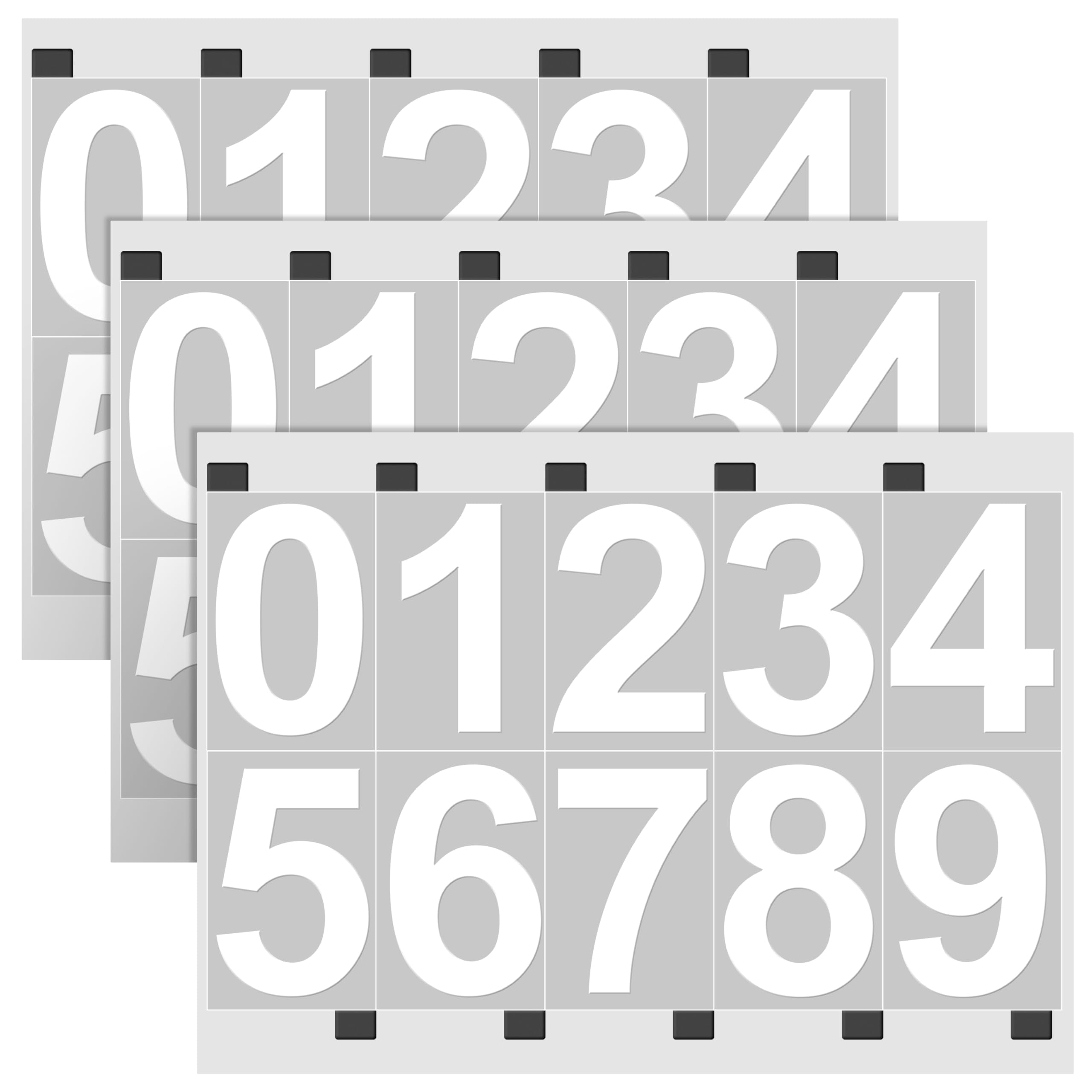 SereneLife Reflective Mailbox White Number Stickers | 3 Sets of (0-9) 1 ...