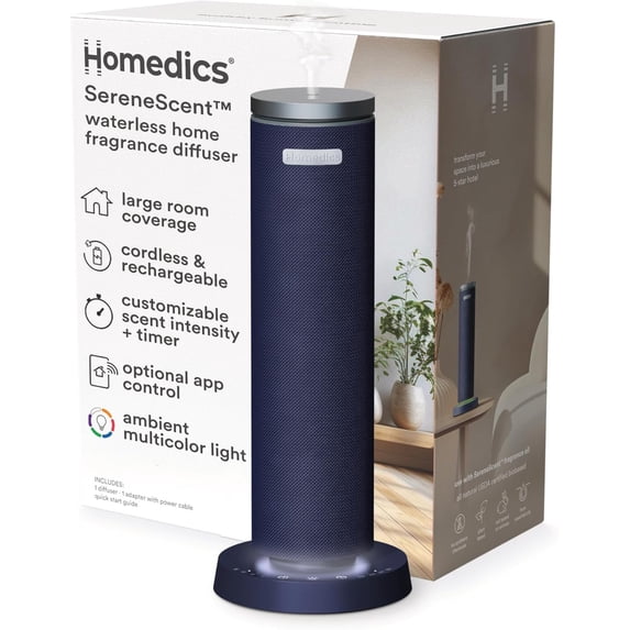 SereneScent Waterless Essential Oil Diffuser, Cordless Rechargeable ...