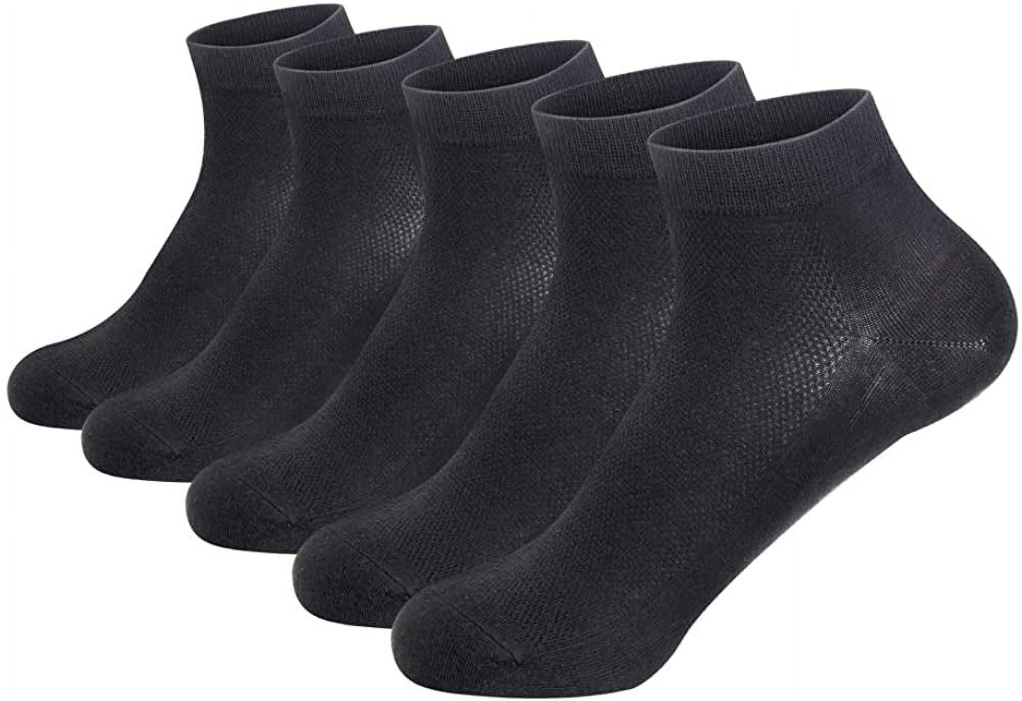 SereneSimple Women's Thin Mesh Slub Breathable Mid-Cut Socks 5-Pair ...