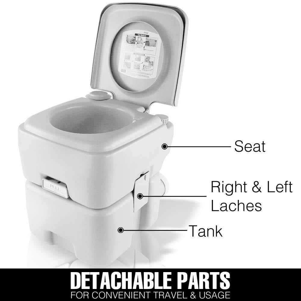 Serenelife Camping Travel Portable Porta Potty Pump Flush Toilet, 5.3 ...