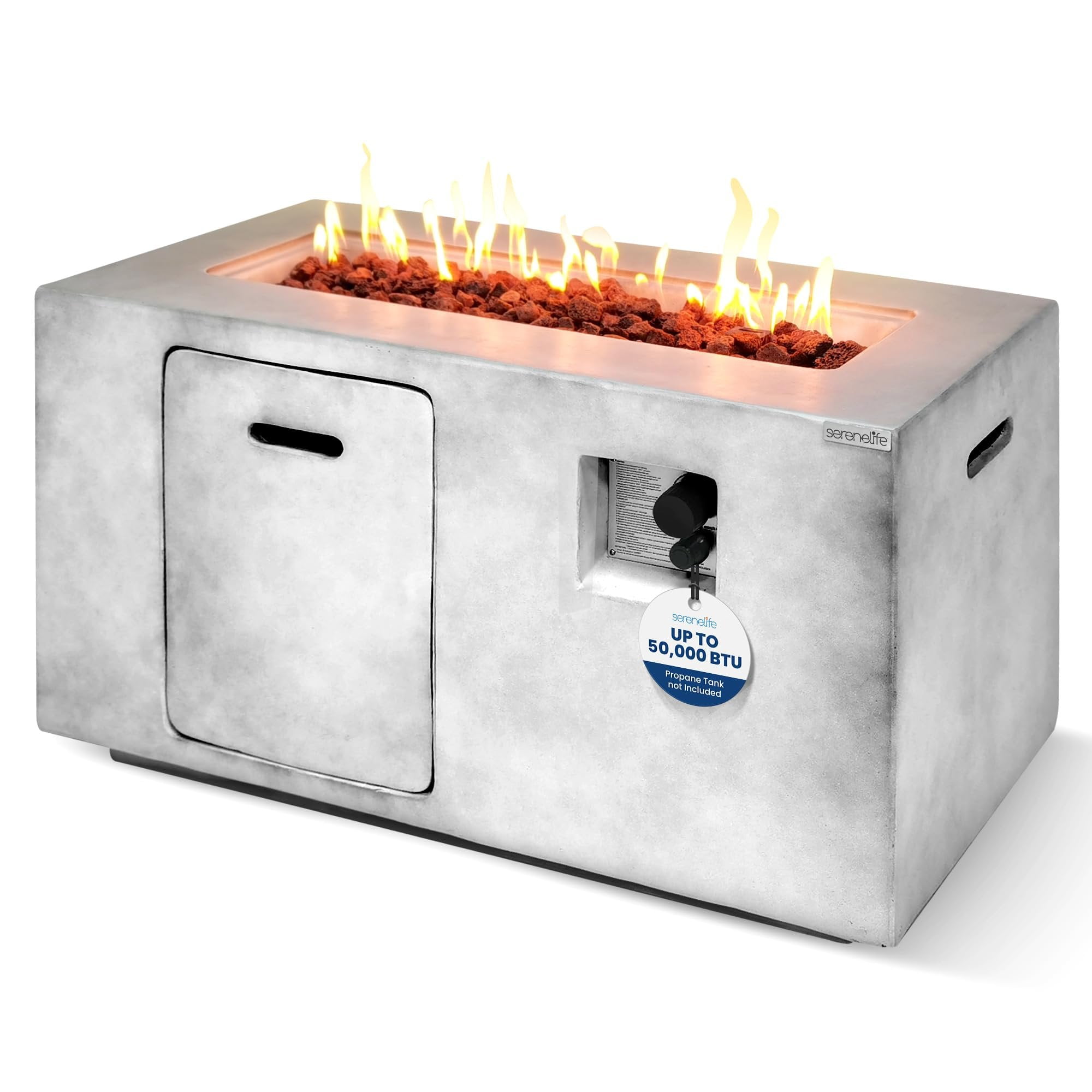 Serenelife Fire Pit Table - 50,000 BTU Propane Gas Fire Pit with ...