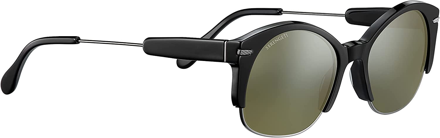 Serengeti Women Sunglasses Vinita SS529002 Shiny Gunmetal Black/Green Polarized - Walmart.com