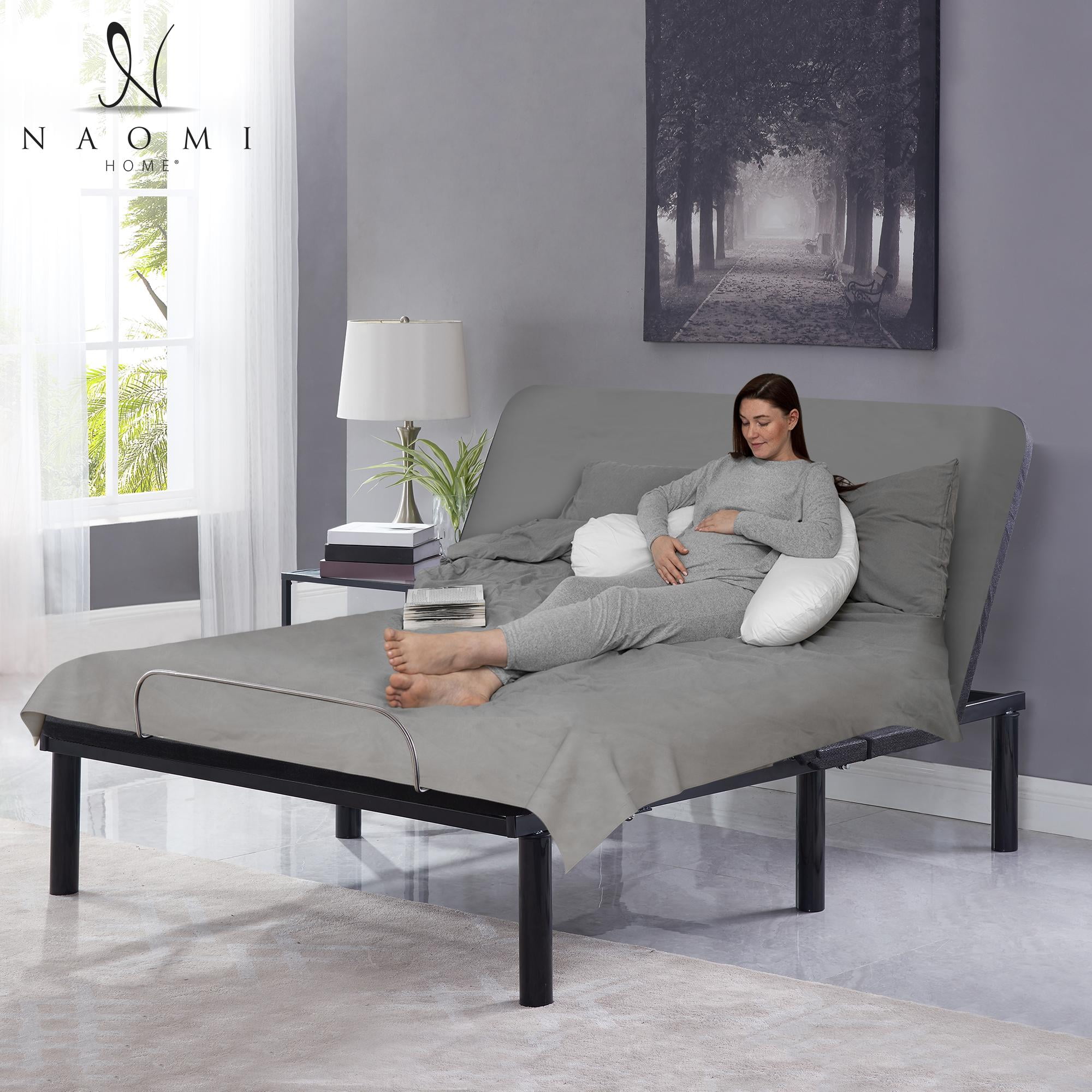 Naomi Home Serenity Adjustable Bed Frame - 15 Inch Height, Wireless ...