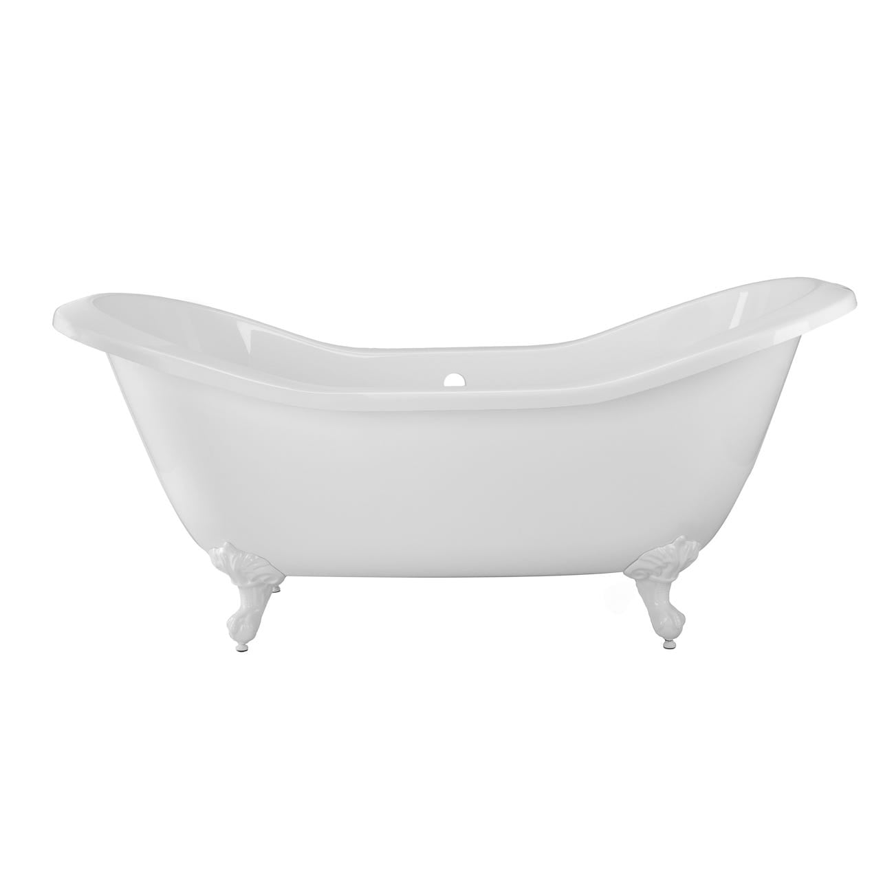 Serenity 72 Inch Acrylic Double Slipper Clawfoot Tub - No Faucet ...