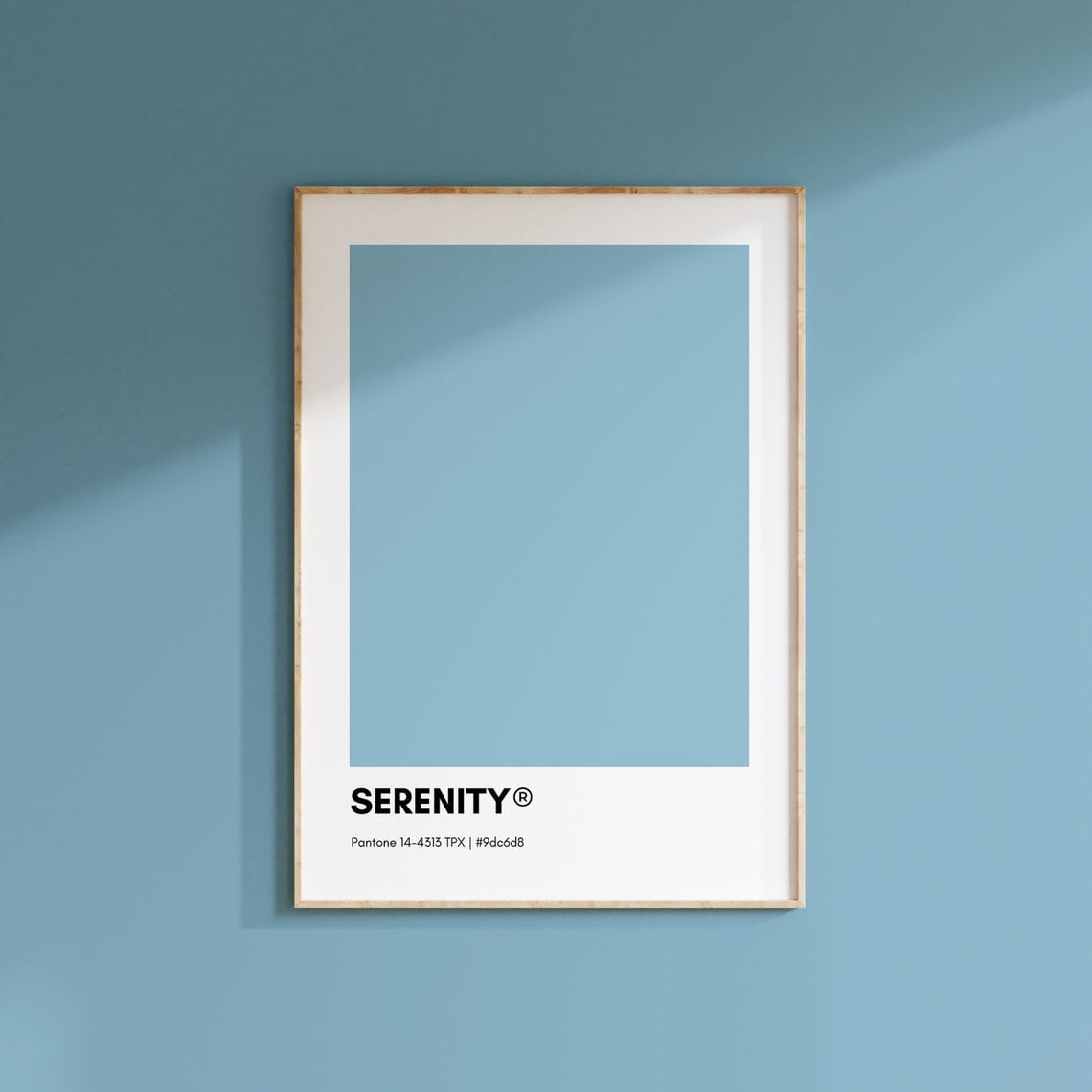 Serenity Blue Pantone Print Poster, Blue Wall Art, Pantone Colors ...