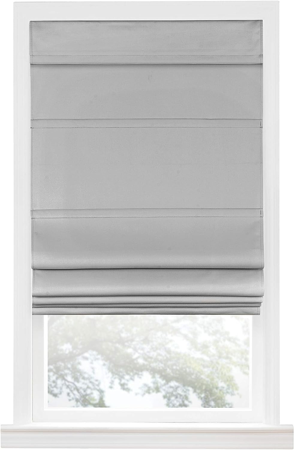 Serenity Home Cordless Roman Shade for Windows - Roman Blackout Window ...