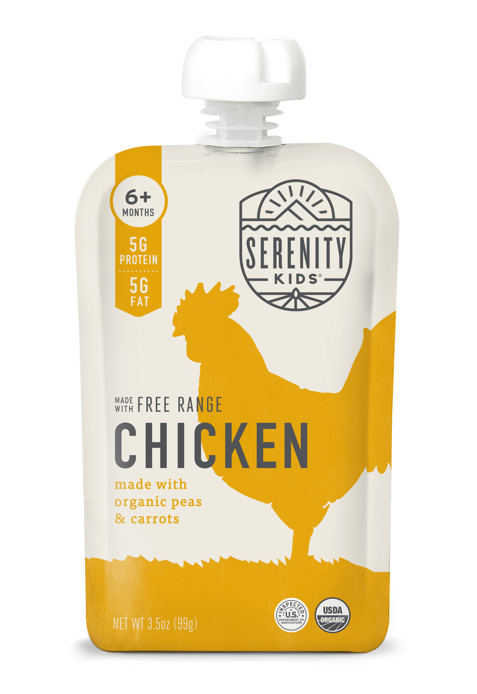 Serenity Kids Free Range Chicken with Organic Peas & Carrots, 6+ months ...