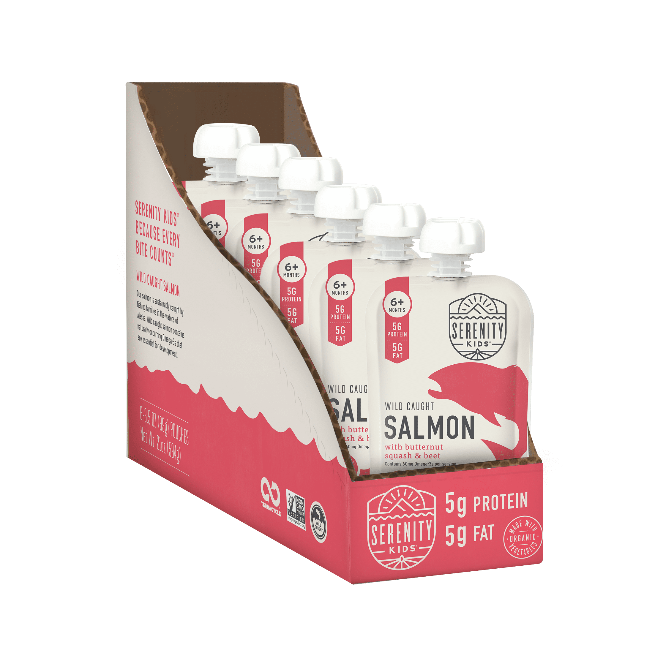 Serenity Kids Wild Caught Salmon Stage 2 Baby Food, Organic Butternut ...