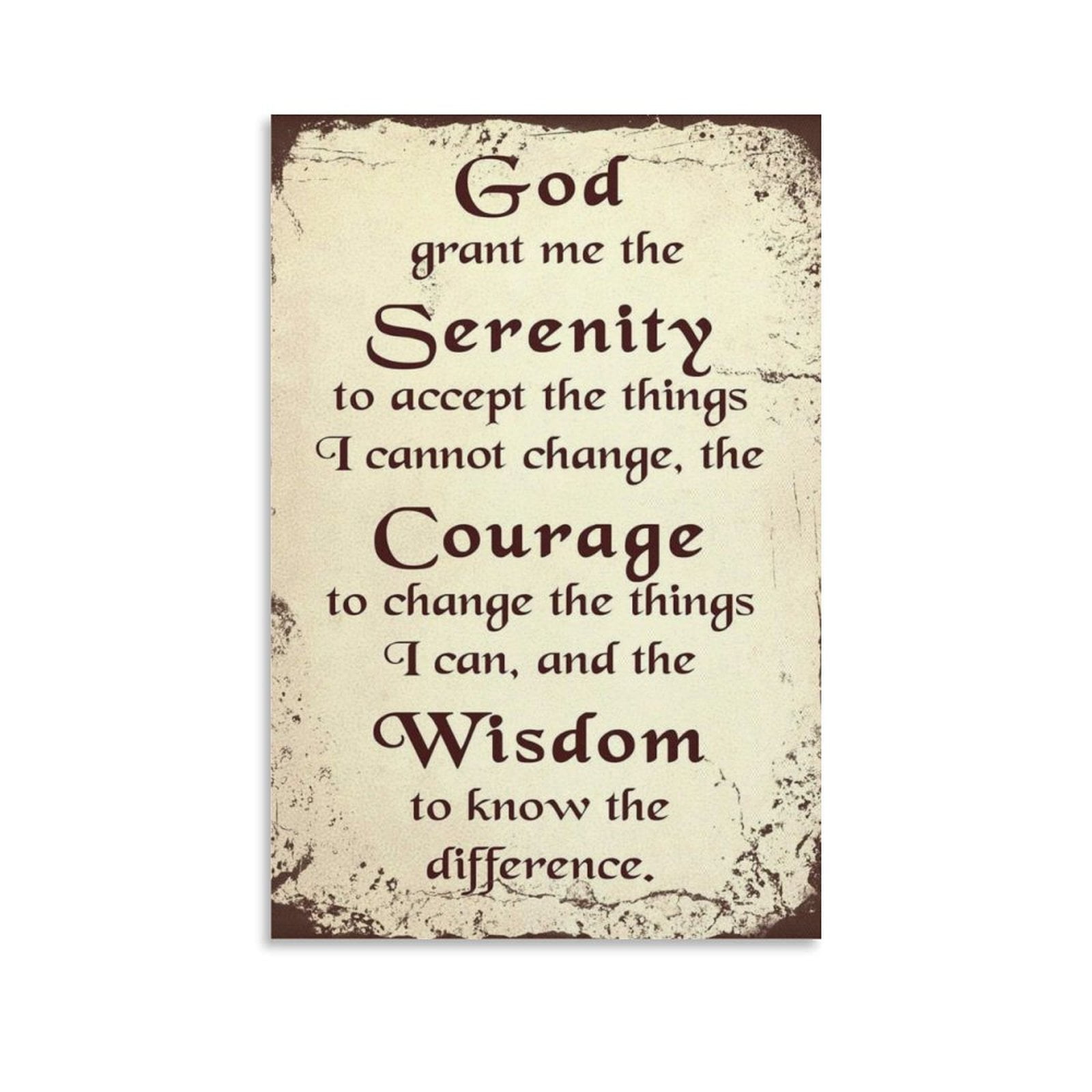 Serenity Prayer Addiction Recovery Positive Inspiring Canvas Wall Art ...
