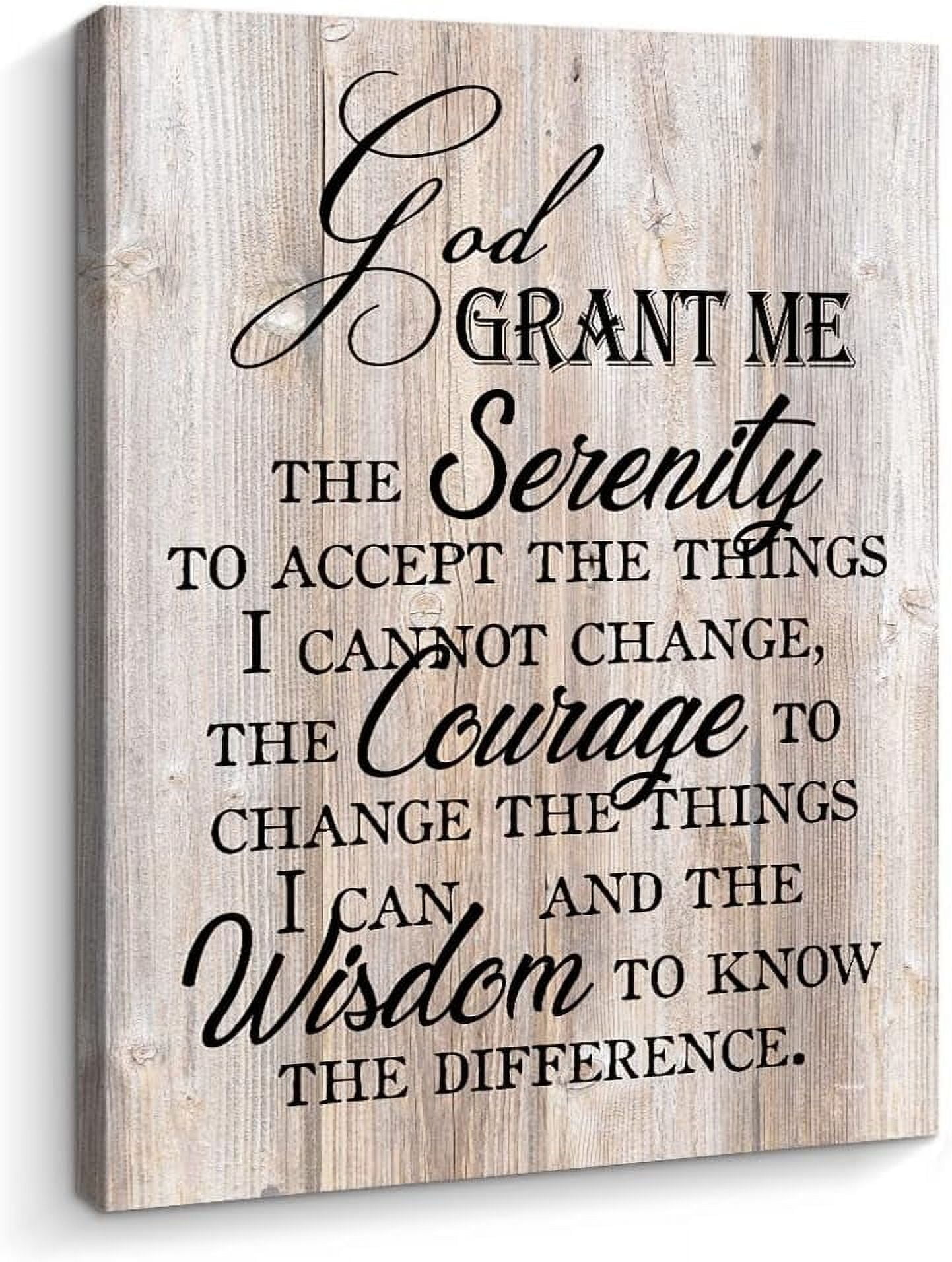 Serenity Prayer Canvas Wall Art, God Grant Me the Serenity ...