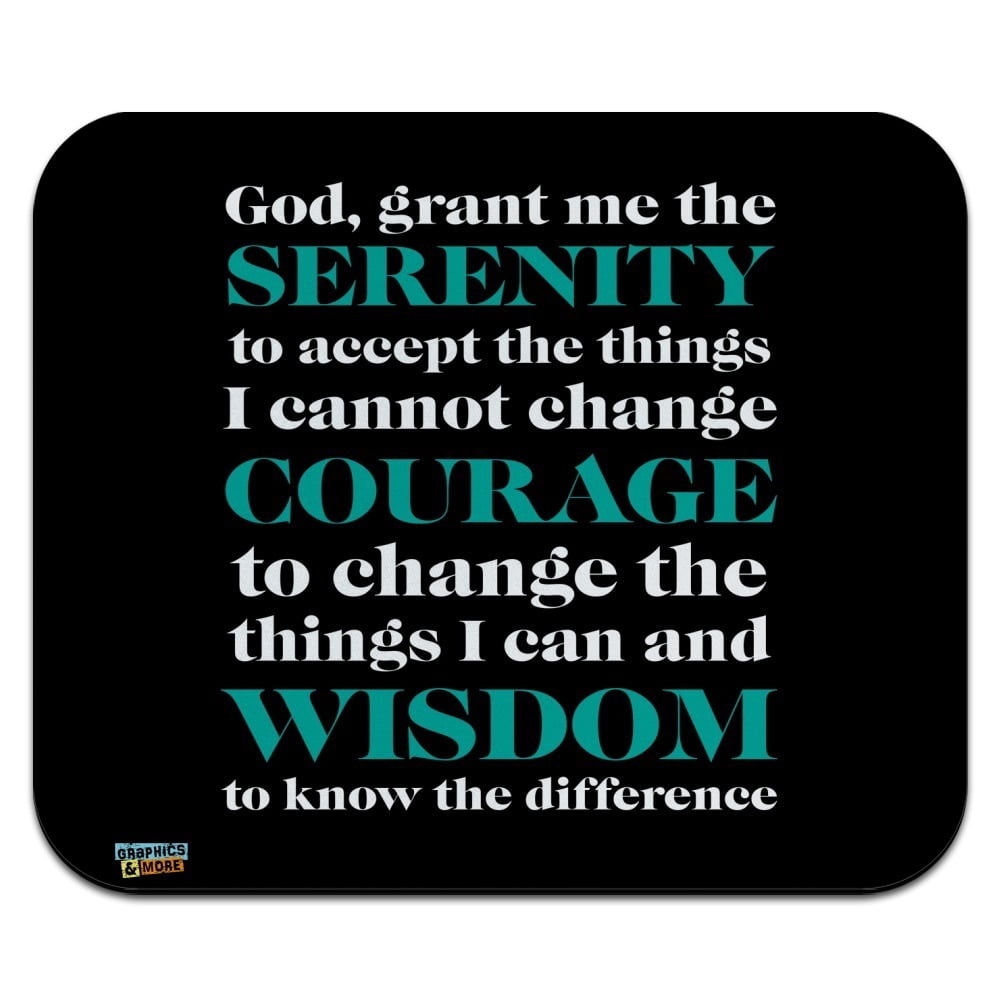 Serenity Prayer Courage Wisdom Low Profile Thin Mouse Pad Mousepad ...