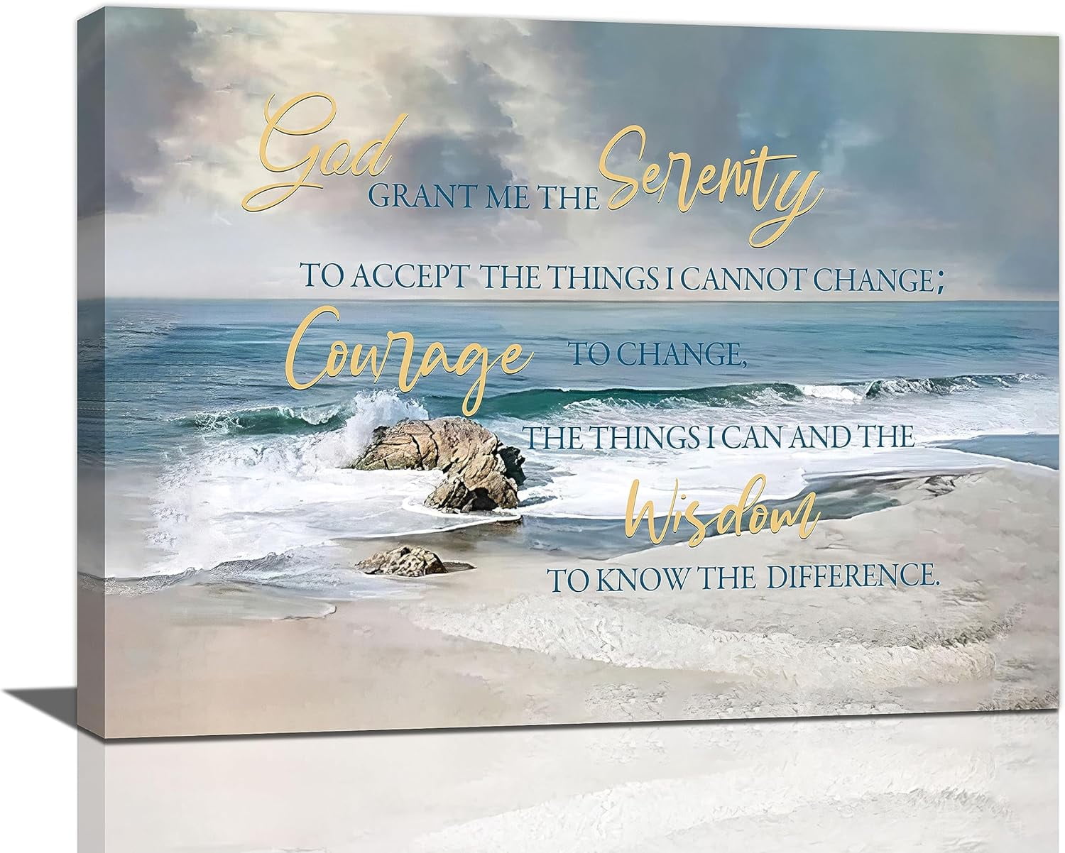 Serenity Prayer Decor Wall Art Coastal Beach Bathroom Pictures Wall ...
