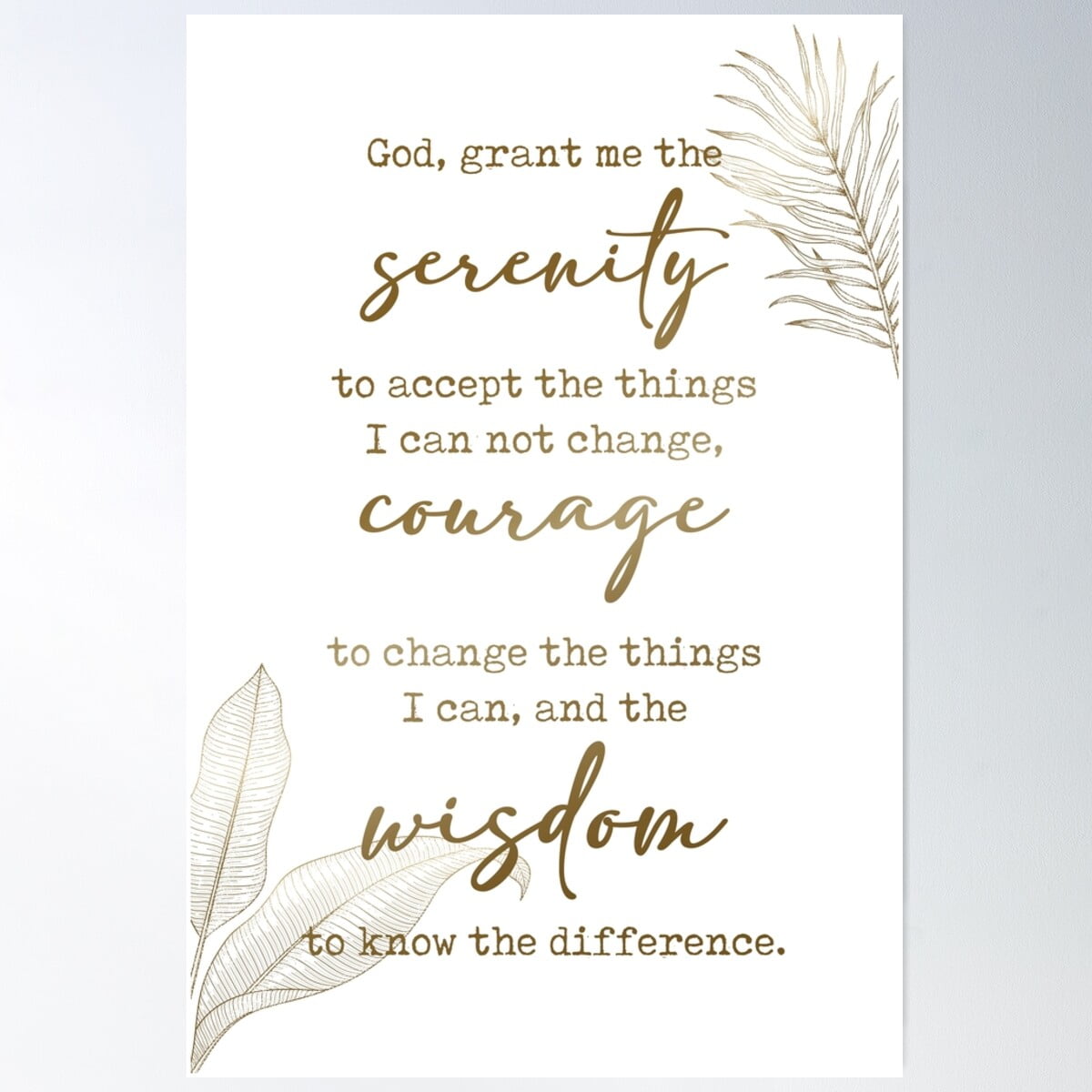Serenity Prayer - Minimal Christian Design Poster Wall Art, Modern Wall ...