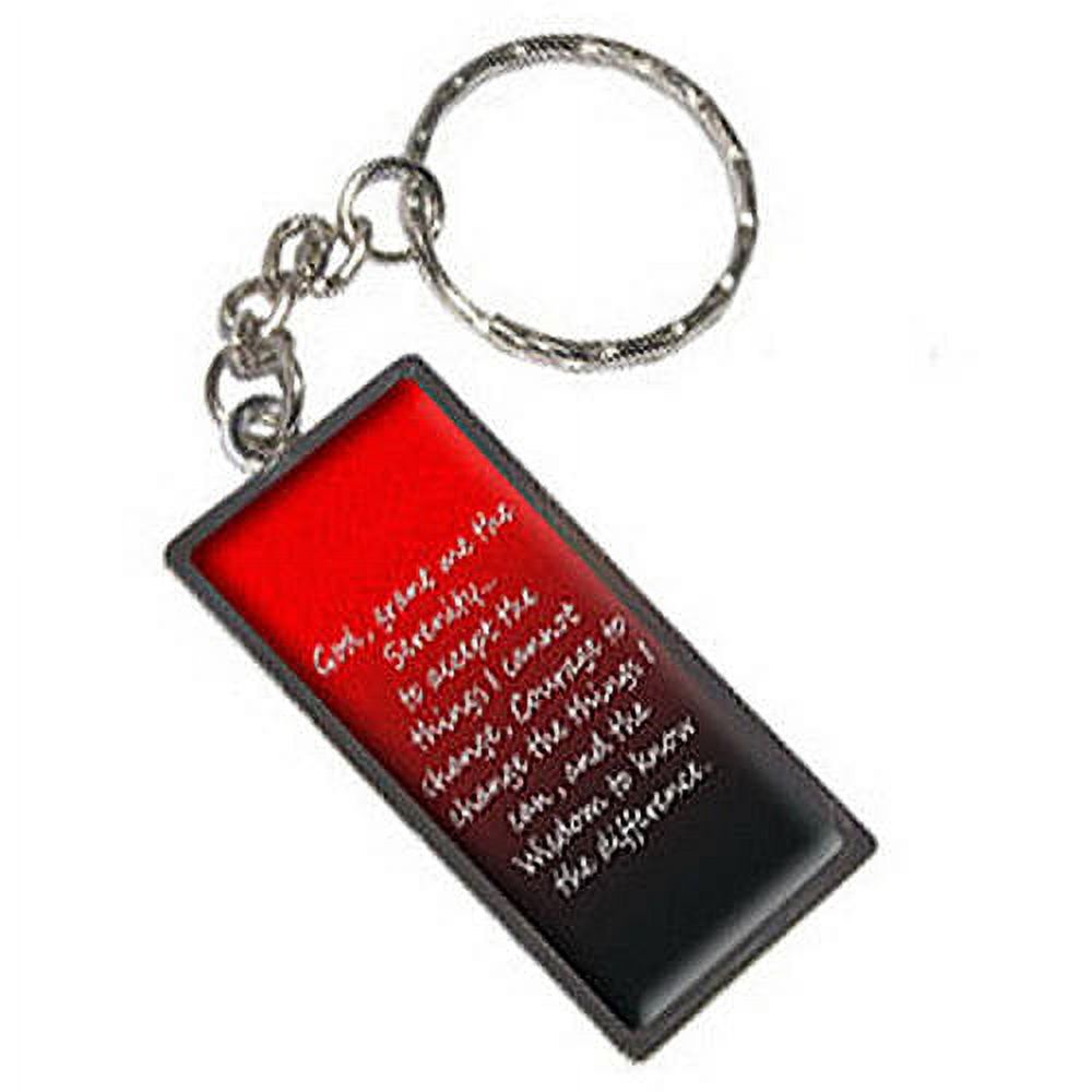 Serenity Prayer Red Fade Black Keychain Key Chain Ring - Walmart.com