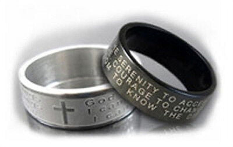 Serenity Prayer Rings - Christian Cross / Sobriety - God Grant Me the ...