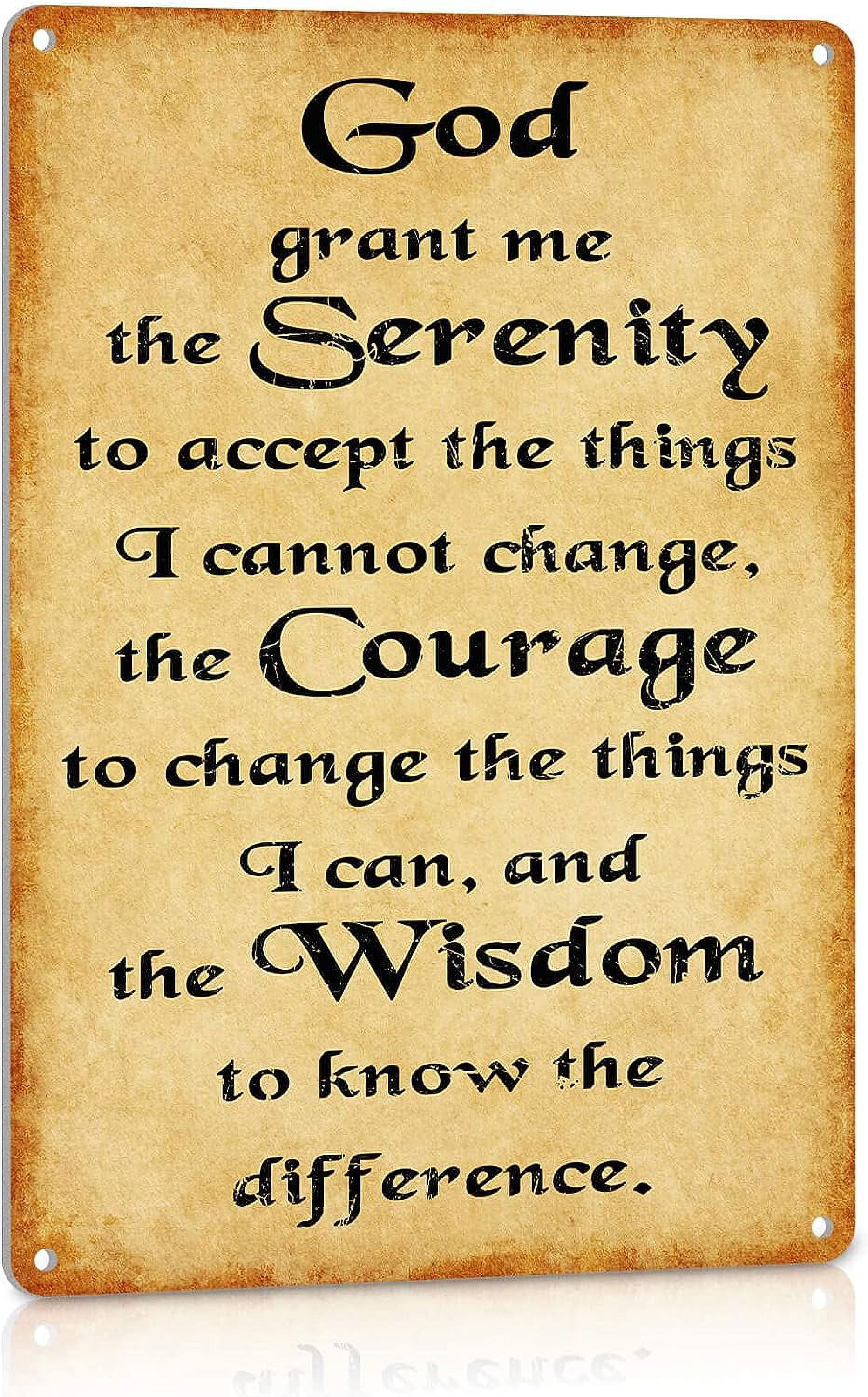 Serenity Prayer Room Wall Decor, Vintage Metal Tin Signs Home ...