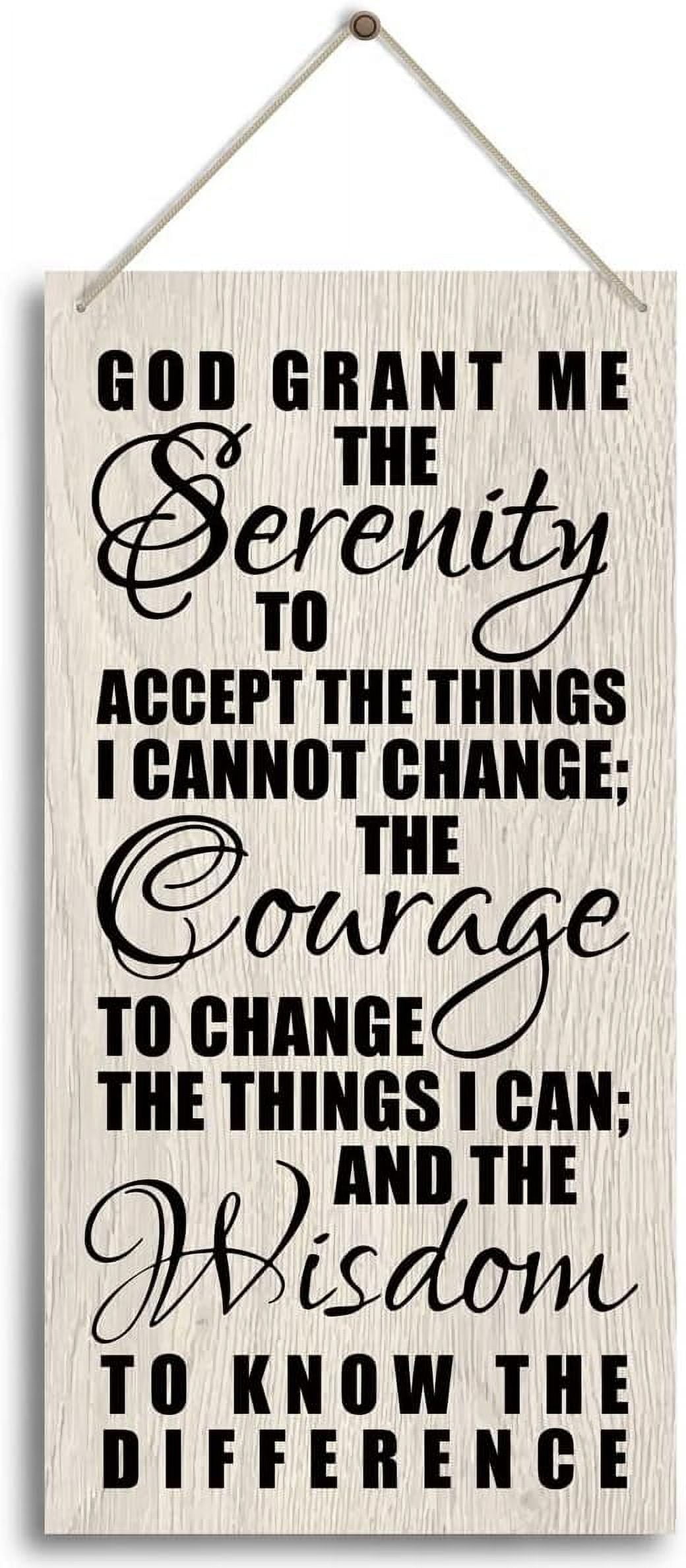 Serenity Prayer Sign (12" X 6" X0.12" Inch) - Farmhouse Christian Wall ...