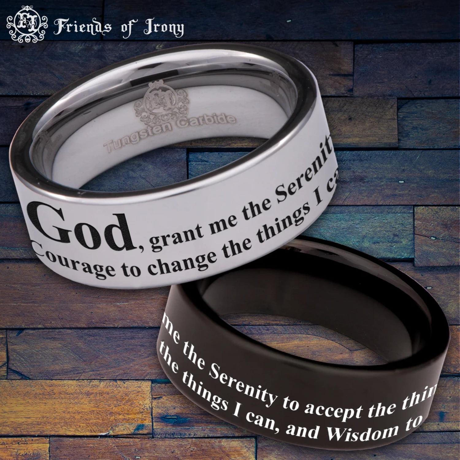 Serenity Prayer Tungsten Carbide Ring - Walmart.com